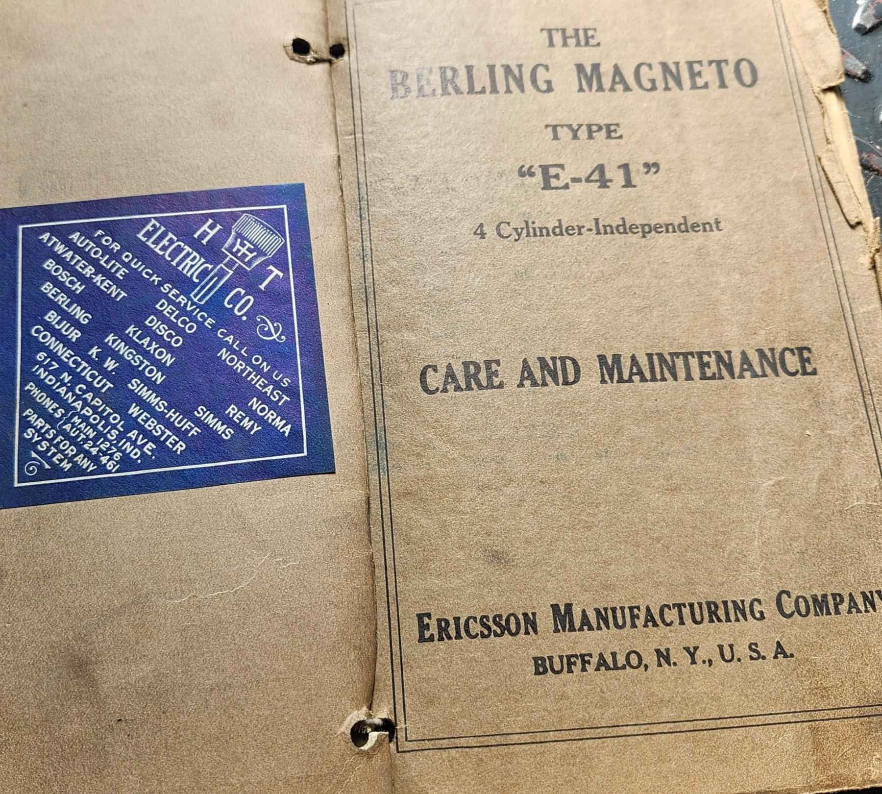For Sale: Original Early Magneto Literature from Simms, Berling ...