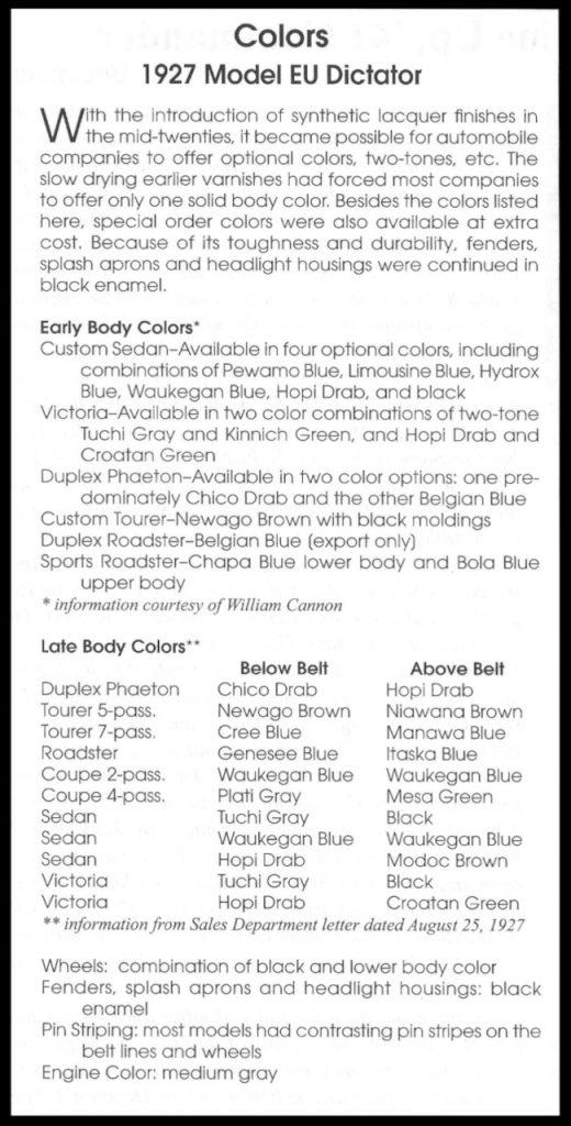 Engine paint color - Studebaker, Erskine & Rockne - Antique Automobile ...