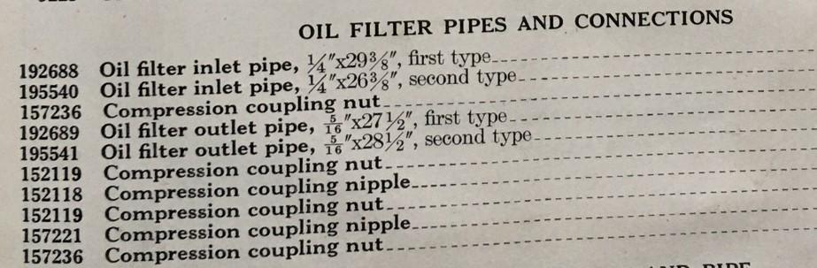 Oil Filter Return lines - Buick - Pre War - Antique Automobile Club of ...