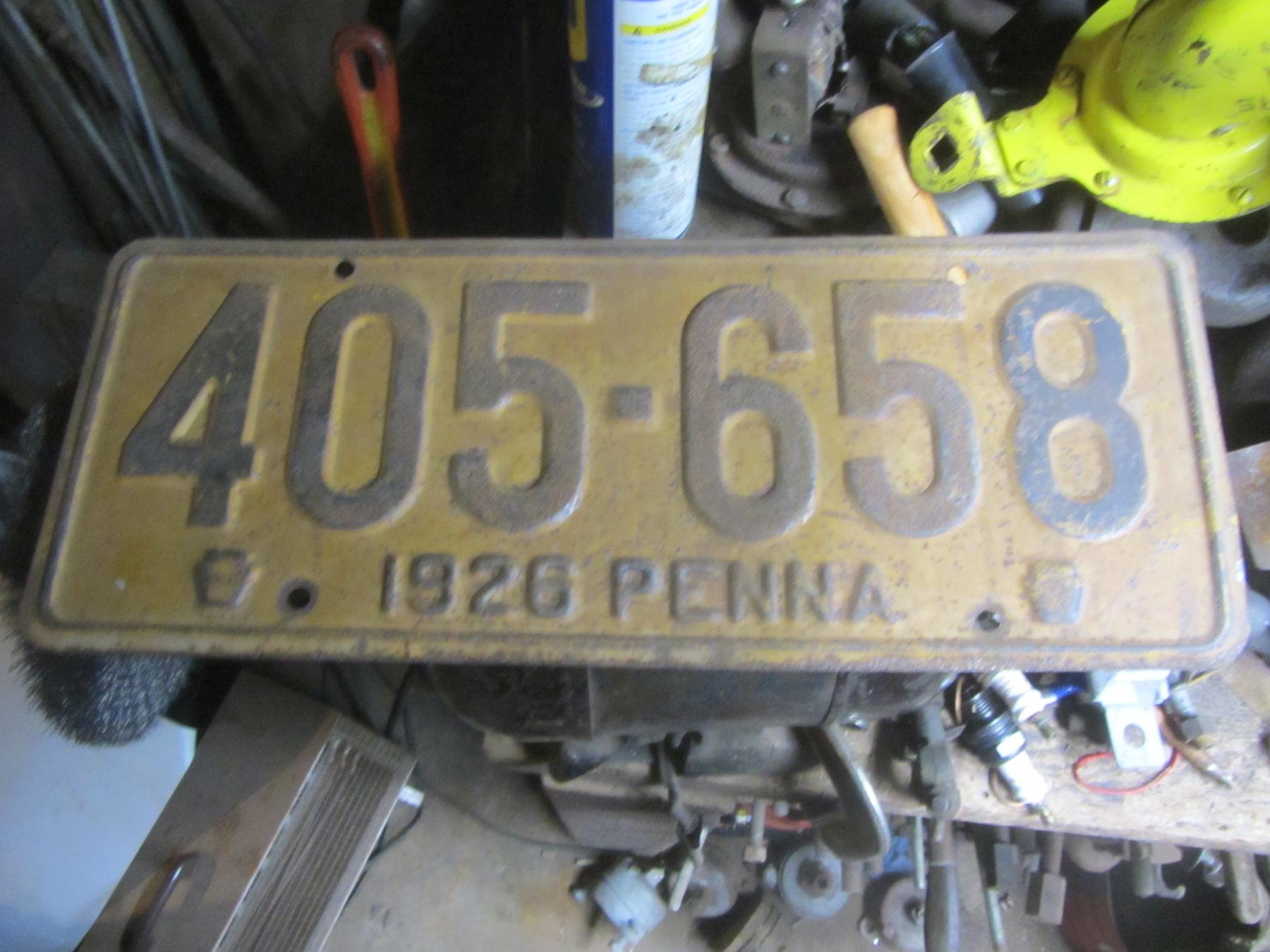 1926 Pennsylvania License Plate - Parts For Sale - Antique Automobile ...