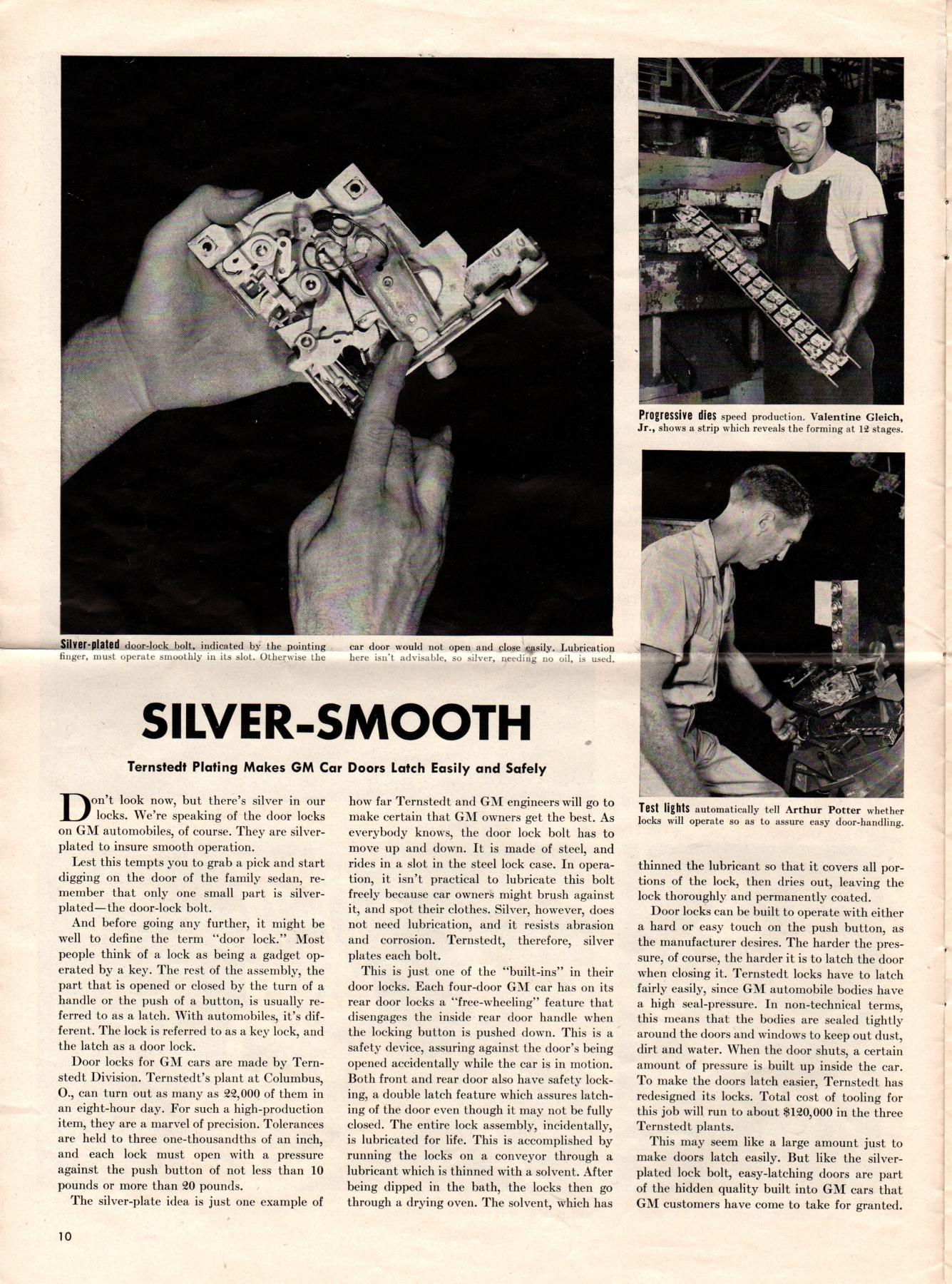 Article on how General Motors made door locks work, March 1952 article ...