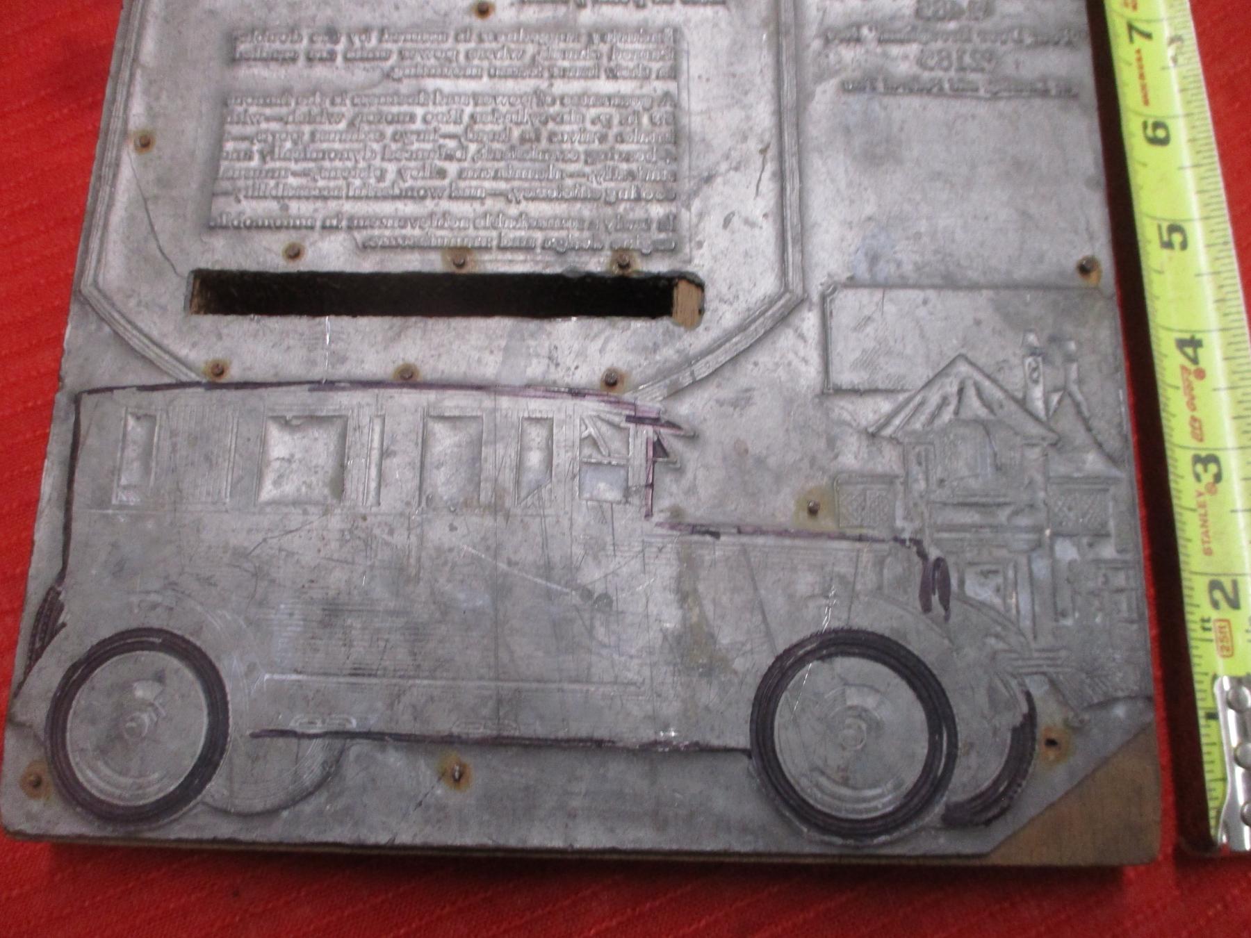 FS Large 8x13 1/4" REO printers block,Looks like mid 20's - REO ...