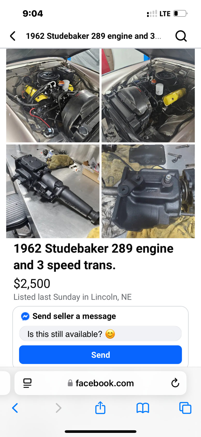 Studebaker engine, not mine. - Parts For Sale - Antique Automobile Club ...