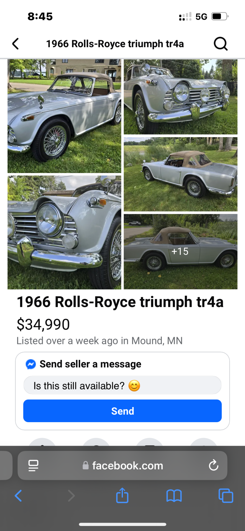 1966 Rolls Royce Triumph tr4a, not mine. - "Not Mine" Automobiles For ...