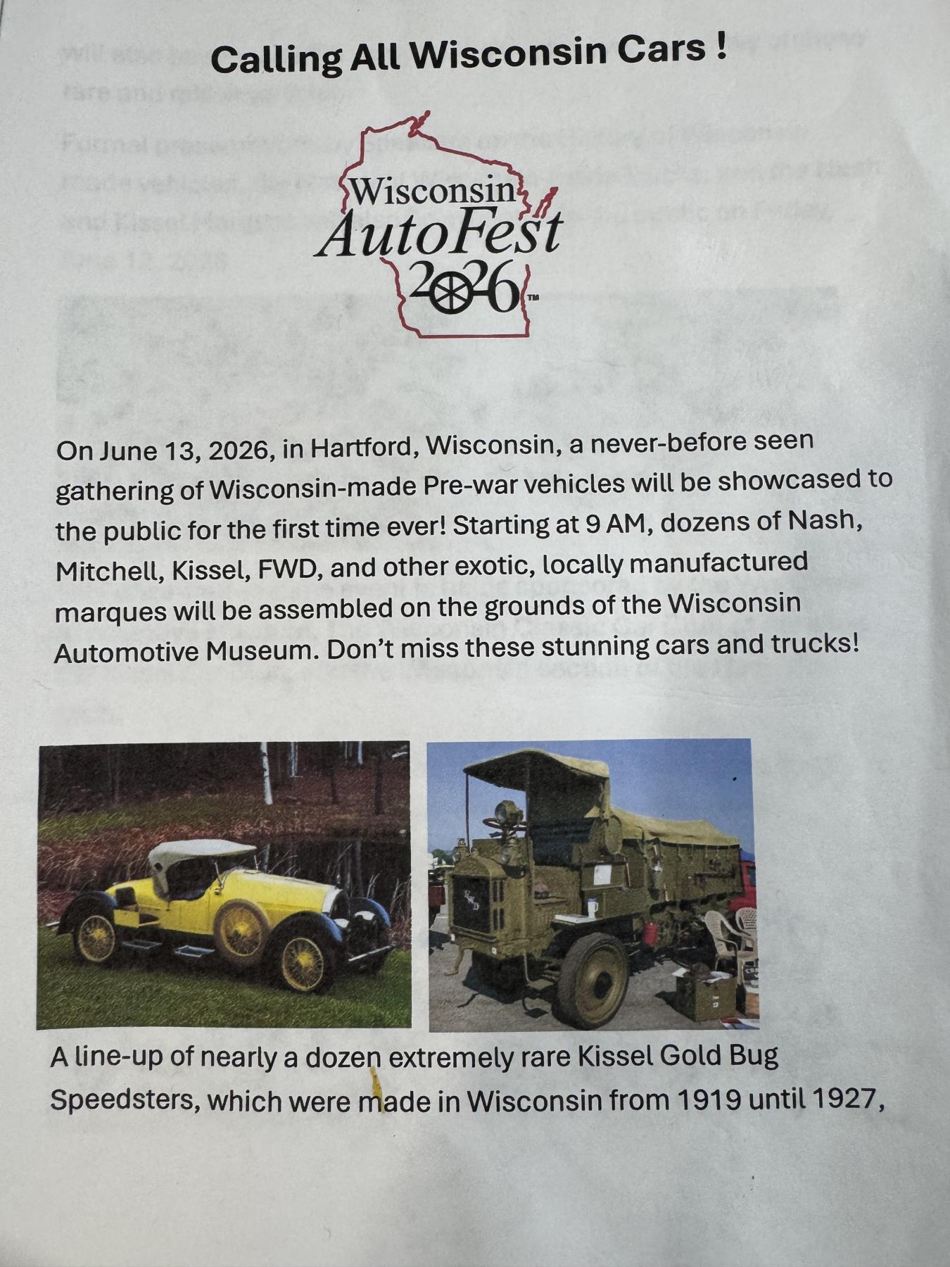 Wisconsin AutoFest 2026 - Speedsters - Antique Automobile Club of ...