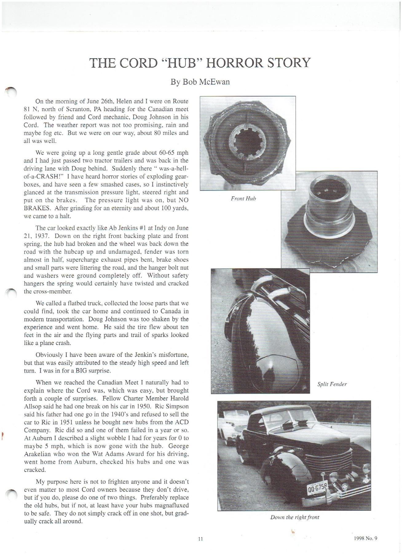 Cord front hubs - Cord - Antique Automobile Club of America ...