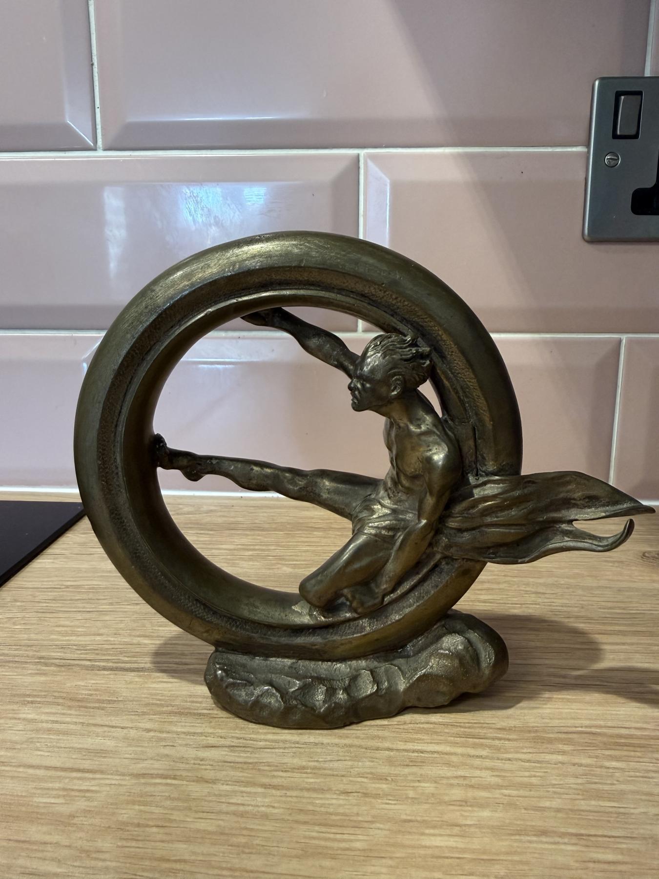 Coffin Wheel Rider Car Mascot – A.E. Lejeune? Bronze or Cast Iron? Help ...