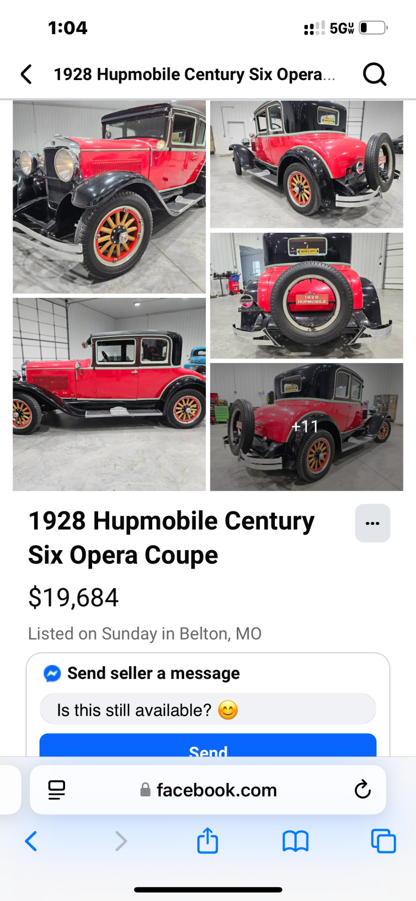1928 Hupmobile Century Six Opera Coupe, not mine. - "Not Mine ...