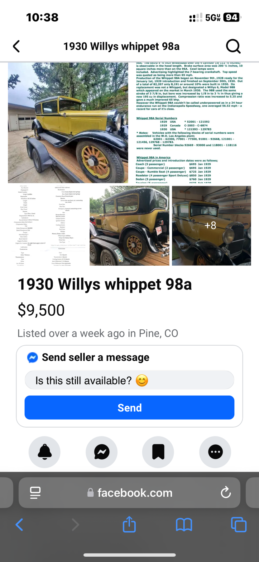 1930 Willys whippet 98a, not mine. - "Not Mine" Automobiles For Sale ...