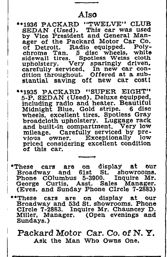 Cool 1936 Packard ad (with a thought on the blackwall/whitewall debate ...