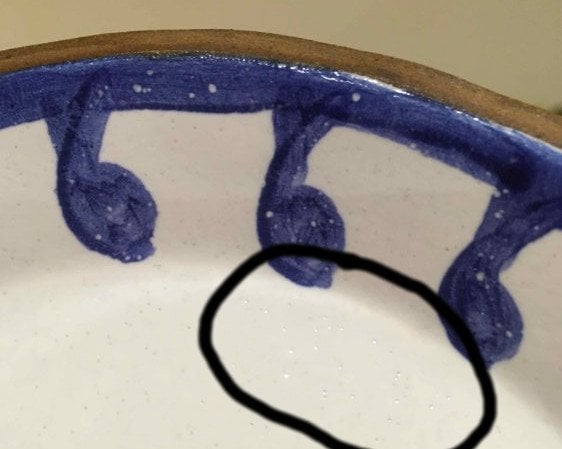 White spots coming through blue overglaze - Clay and Glaze Chemistry ...