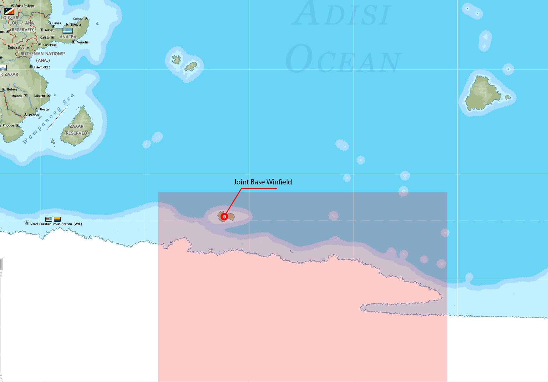 Intercontinental Antargic Administration Land Claim - Map of Eurth - Eurth