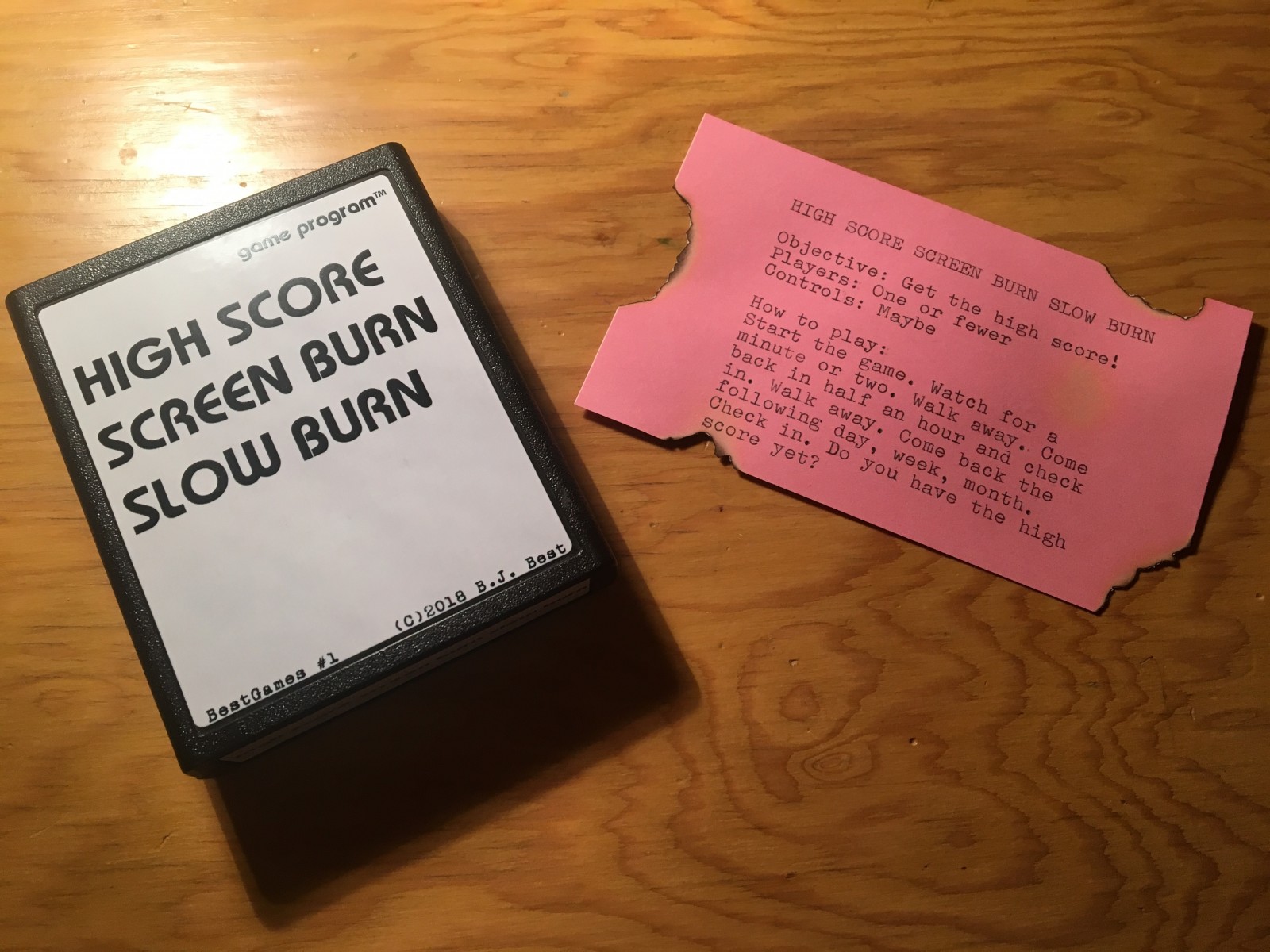 High Score Screen Burn Slow Burn physical carts - AtariAge Forums