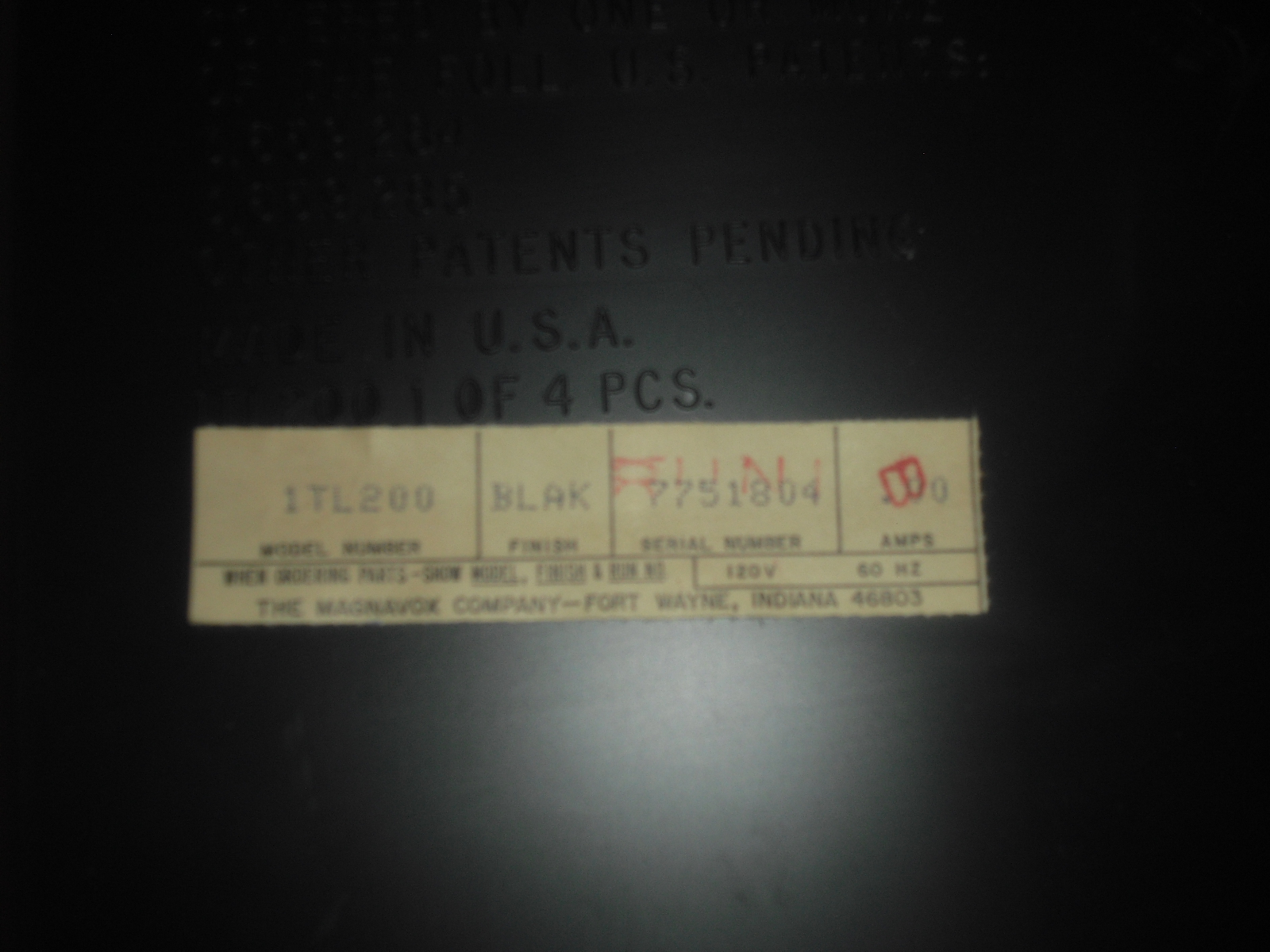 serial number model number label - Member's Gallery - AtariAge Forums
