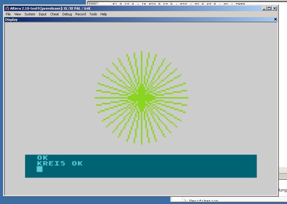 A circle with SINE and COSINE in the XFORTH - Atari 5200 / 8-bit ...