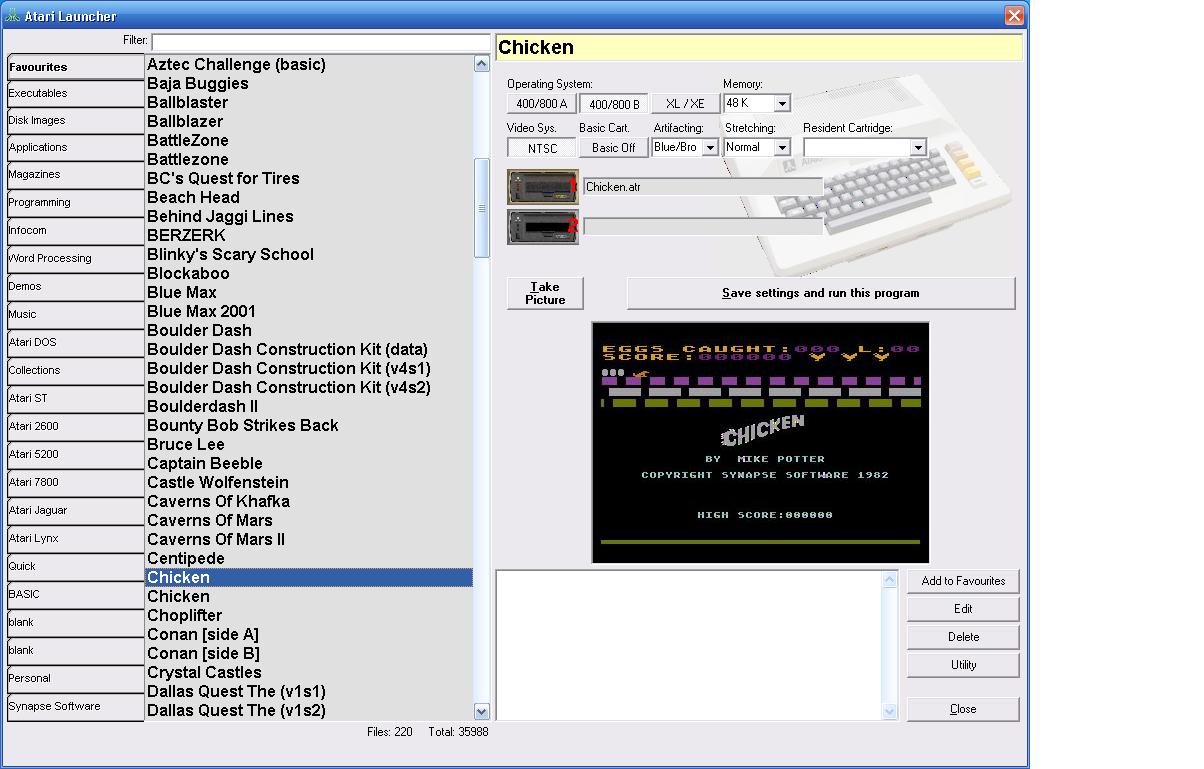 Atari Launcher - Front End for Atari800WinPlus - Atari 8-Bit Computers ...