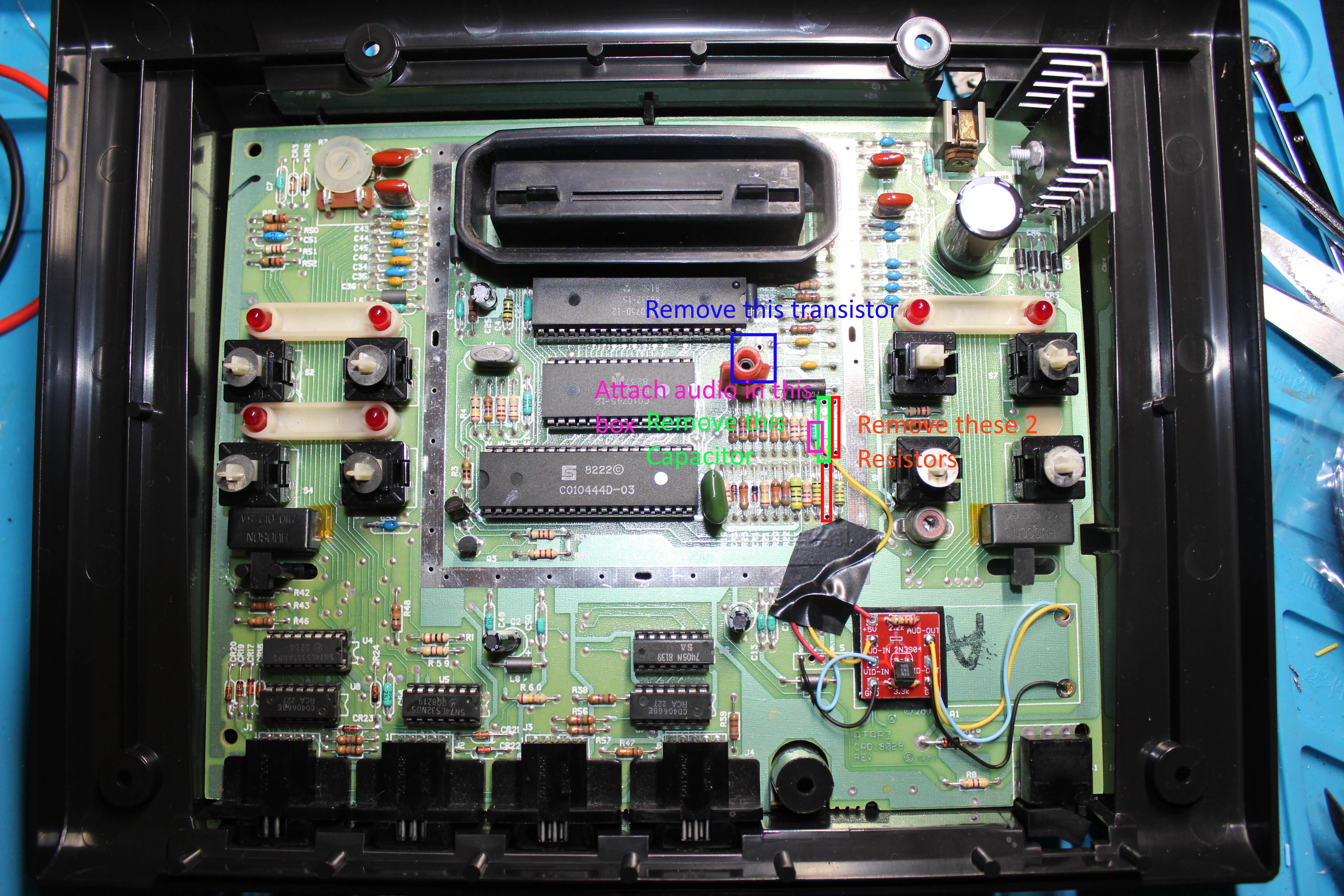 Atari 2800 or Sears Video Arcade II Composite Mod - Atari 2600 ...