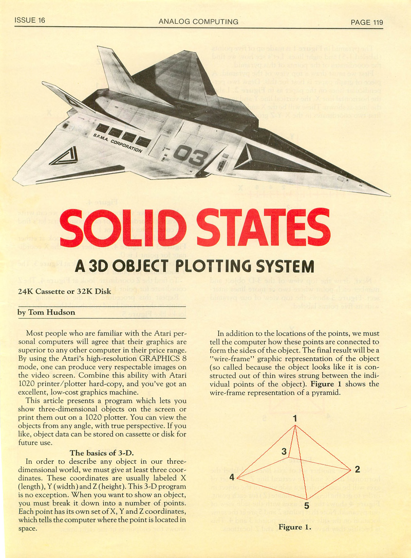 Solid States, 3D Studio precursor - Atari 8-Bit Computers - AtariAge Forums