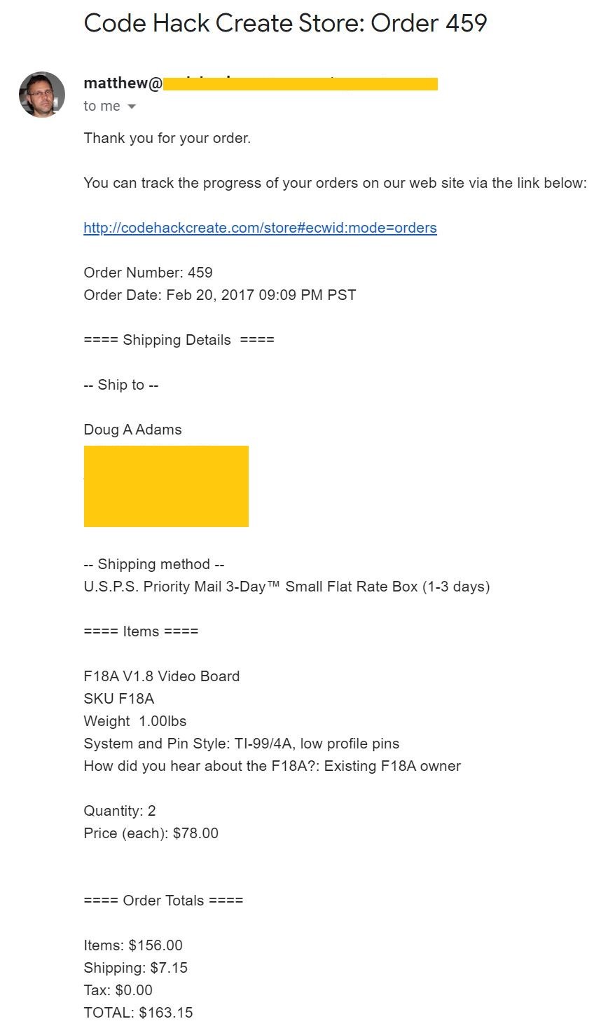 FS: F18A + VGA header - Buy, Sell, and Trade - AtariAge Forums