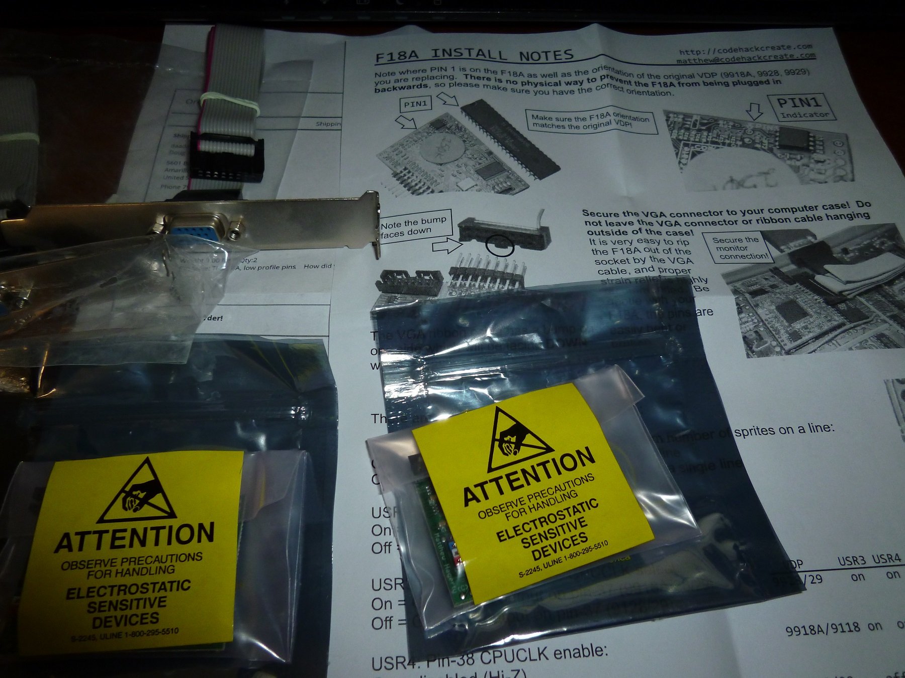 FS: F18A + VGA header - Buy, Sell, and Trade - AtariAge Forums