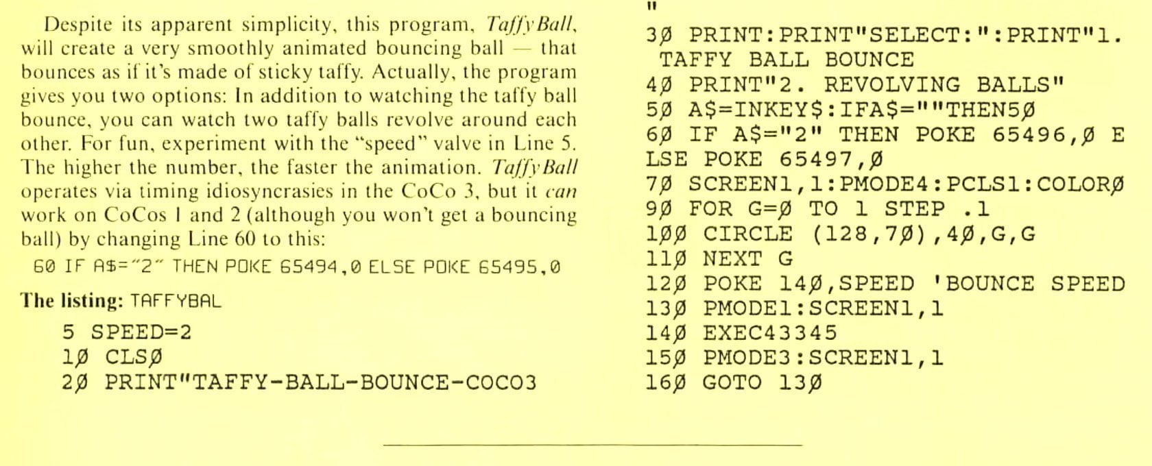 Impossible TaffyBall and Revolving Balls CoCo Demo - Tandy Computers ...