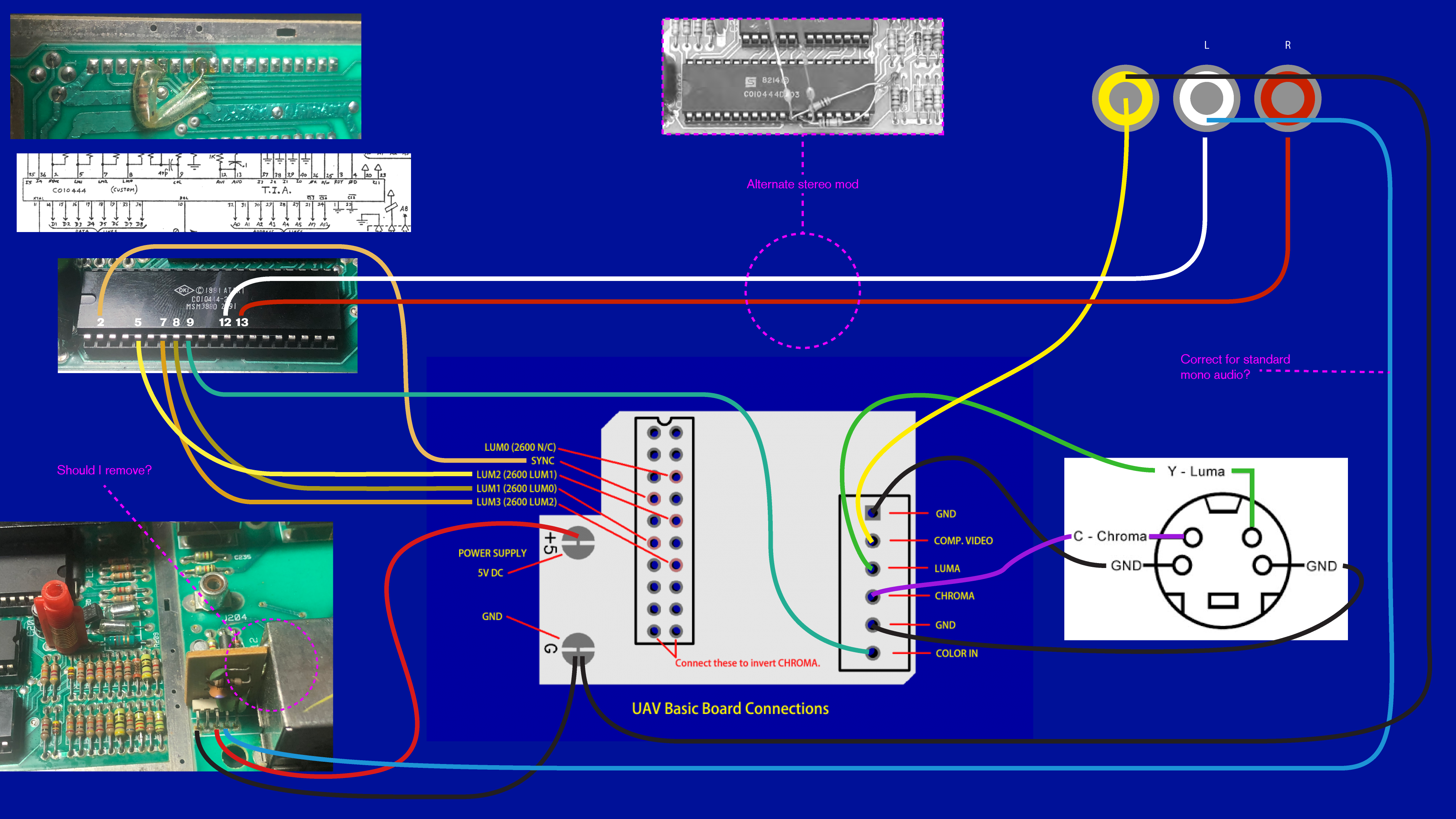 UAV Ultimate Atari Video and STEREO mod wiring help for 2600A 4-switch ...