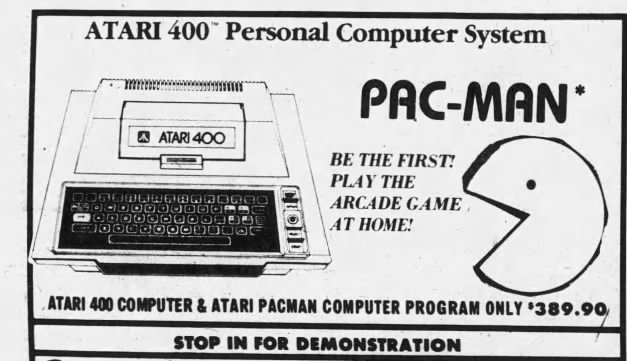 Atari 400/800 Pac-Man Newspaper Ads From 1982 - Atari 8-Bit Computers ...