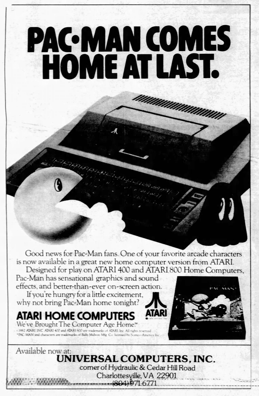 Atari 400/800 Pac-Man Newspaper Ads From 1982 - Atari 8-Bit Computers ...