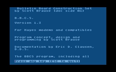 Antic Software's Bulletin Board Construction Set for Hayes modems ...