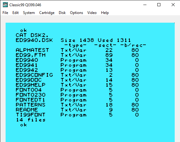 ED99 Multi-file Editor - TI-99/4A Computers - AtariAge Forums