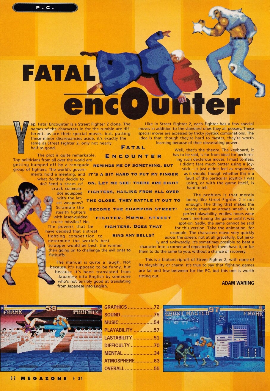 [Found!] Fatal Encounter - fighting game for IBM-PC (DOS), 1993 ...