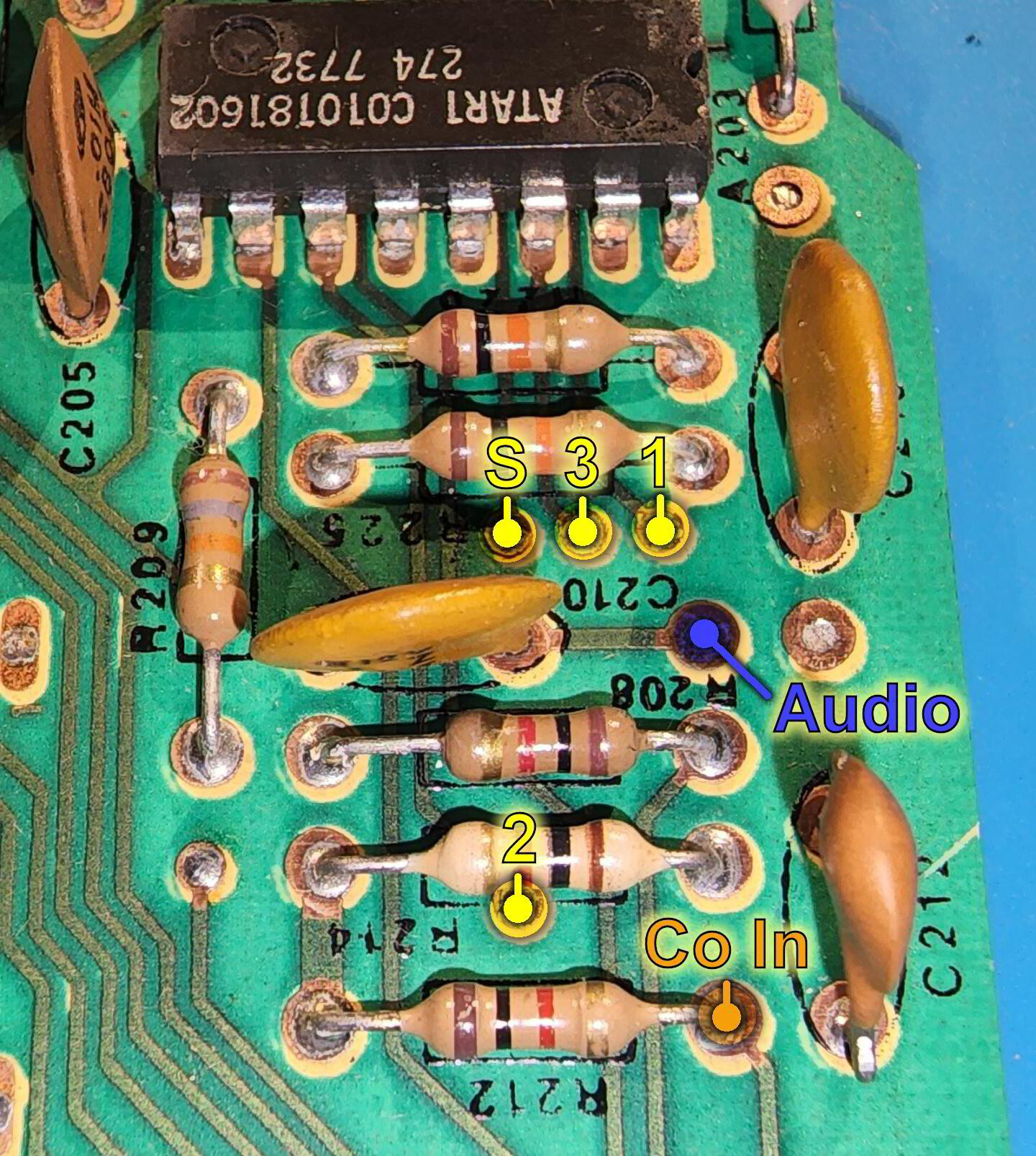 UAV Install for NTSC 6-switch Atari 2600 - Point to Point solder method ...