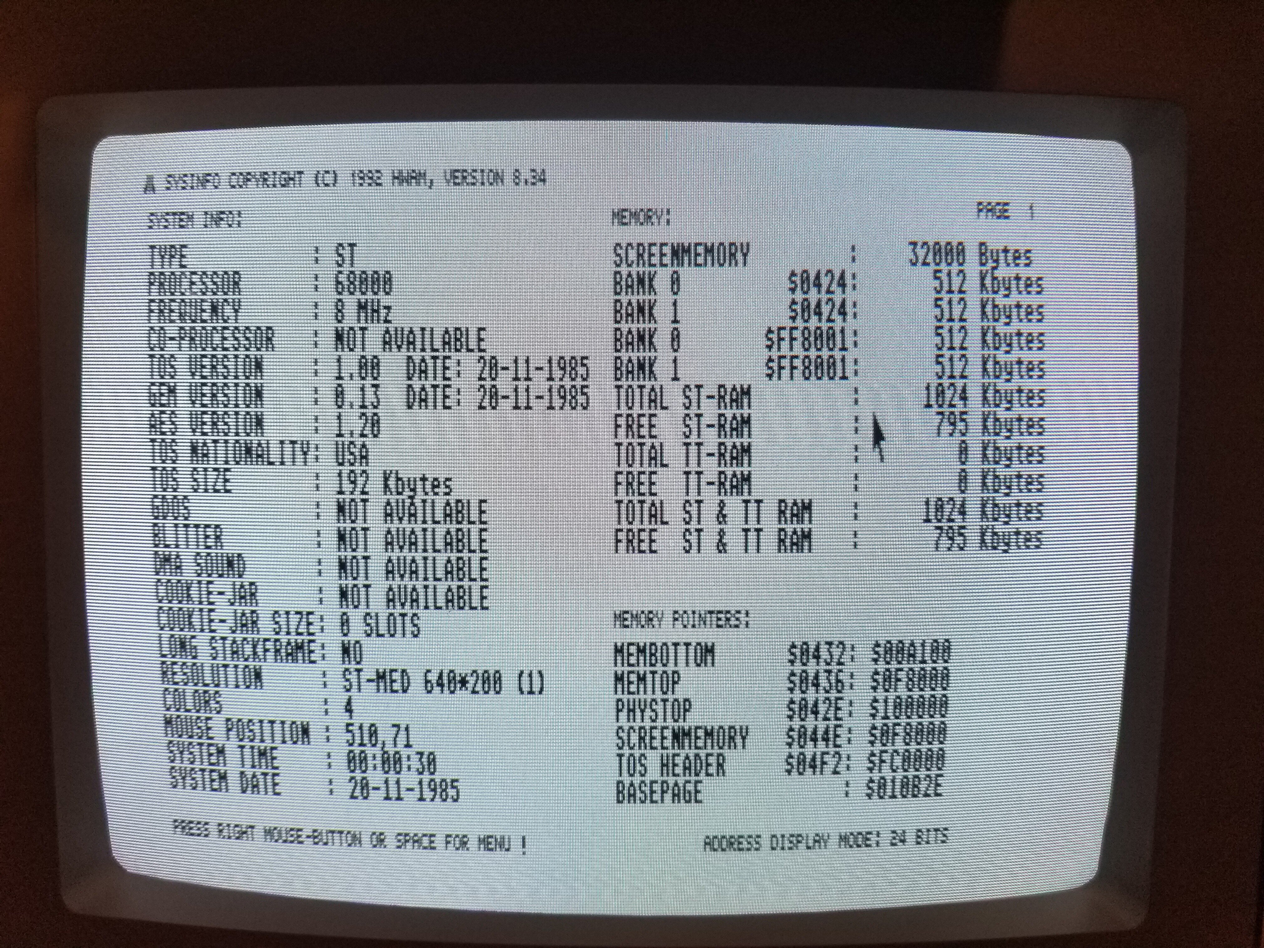 Atari 520ST 4MB "agranlund" STRAM expansion - notes from an install ...