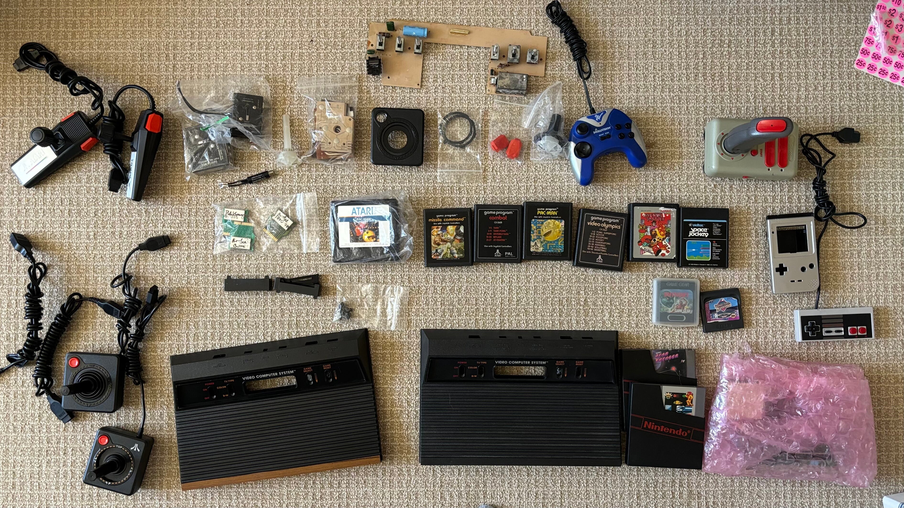 FS: Lot of parts, controllers, and carts for 2600, 7800, NES, Genesis ...
