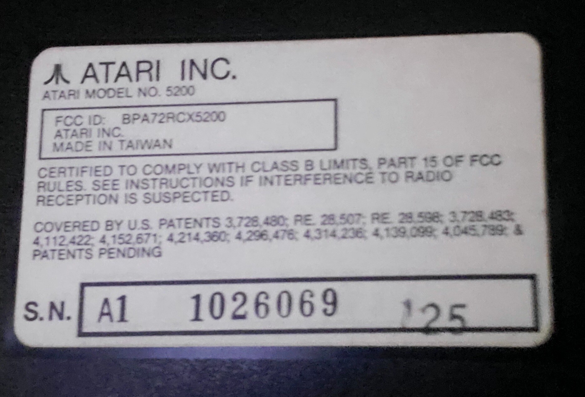 Atari 5200 Serial Numbers / Timeline - Page 5 - Atari 5200 - AtariAge ...