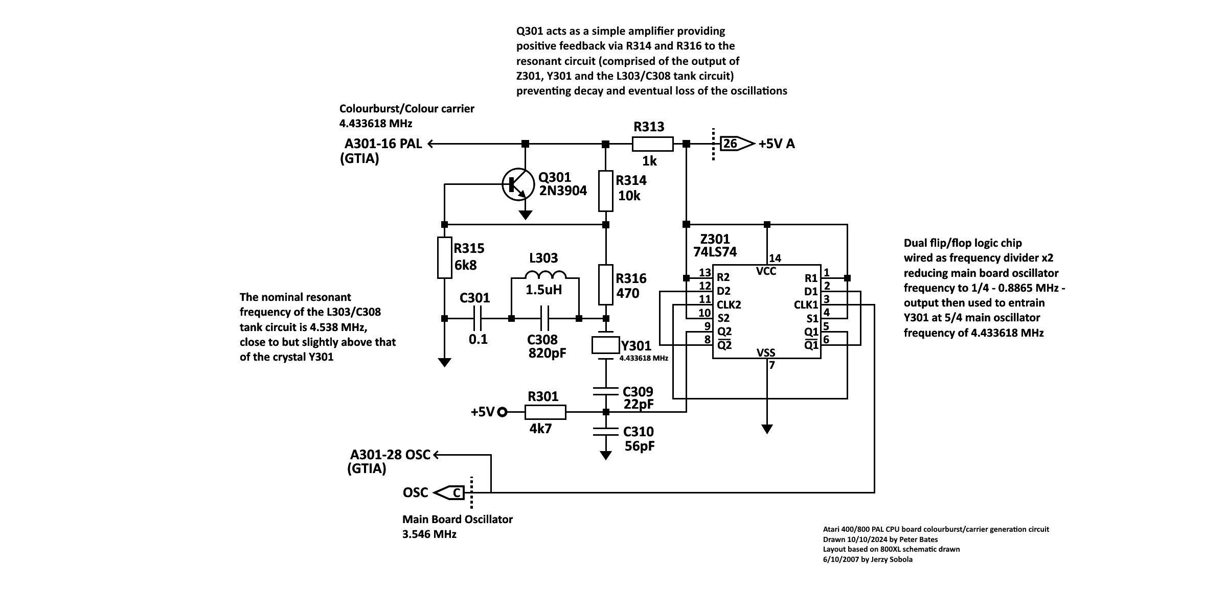 Atari 800 PAL CPU board schematic / advice on troubleshooting no colour ...