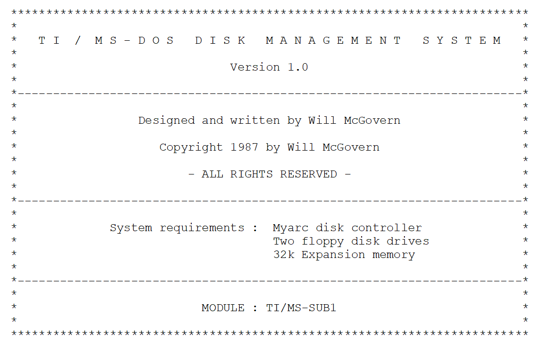Funnelweb 80 columns latest version source code - TI-99/4A Development ...