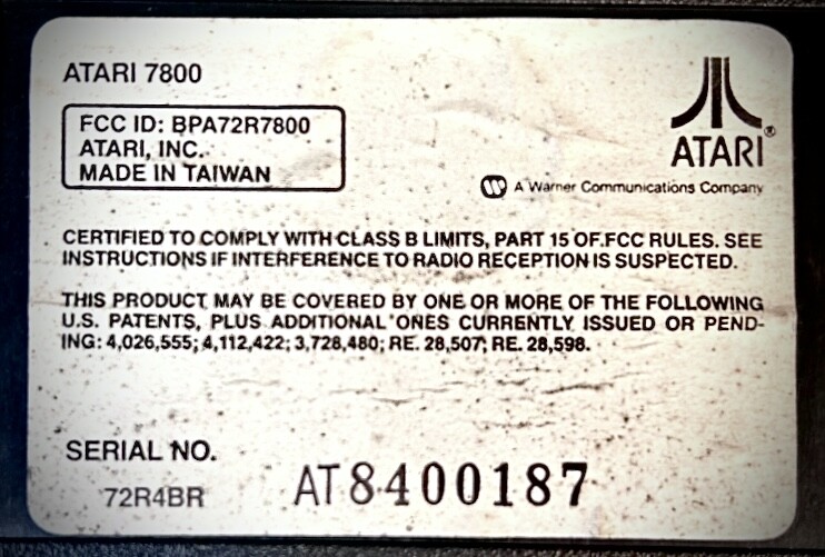 7800 Serial Number List - Page 28 - Atari 7800 - AtariAge Forums