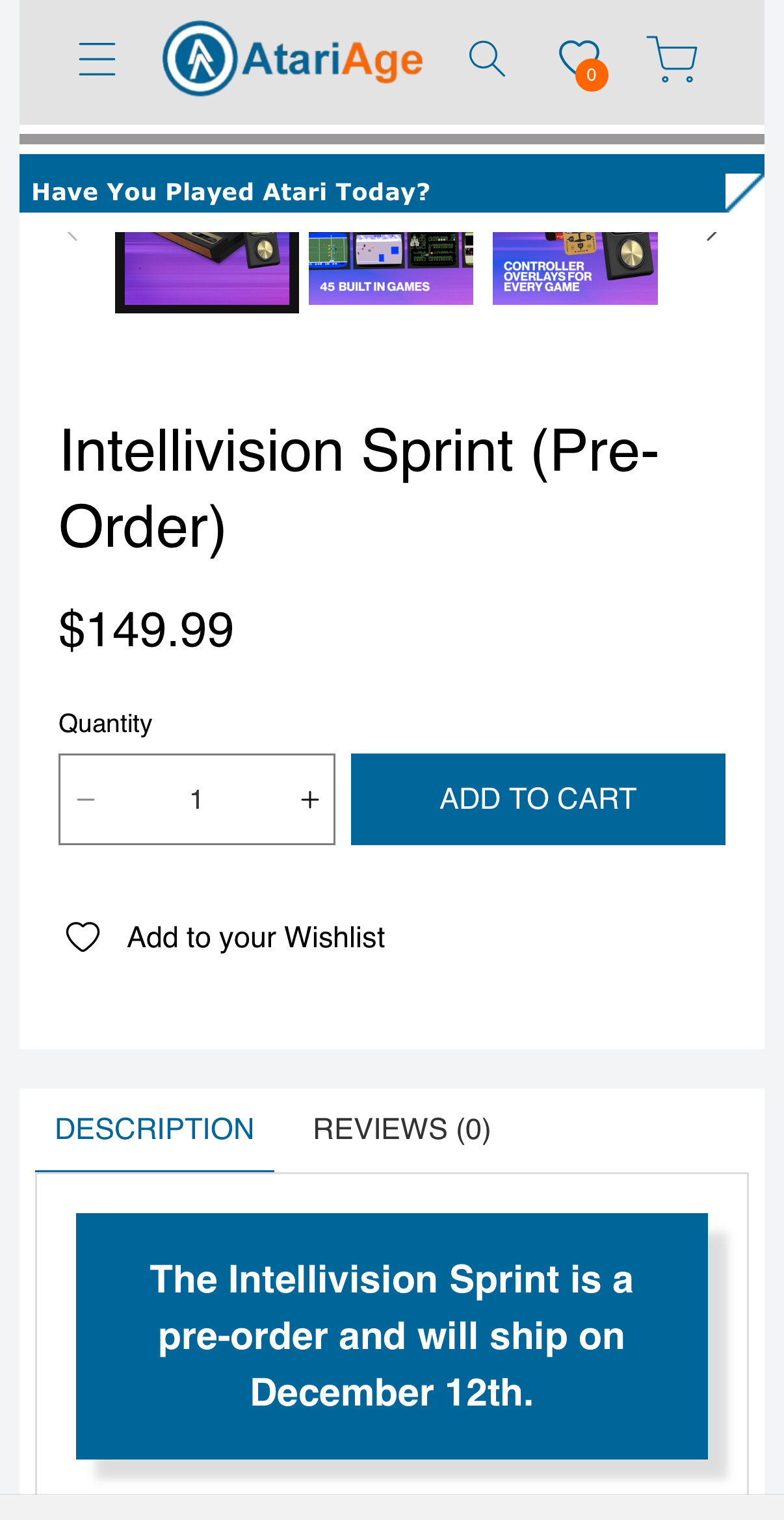 Sprint official release date / shipping date - Intellivision Sprint ...