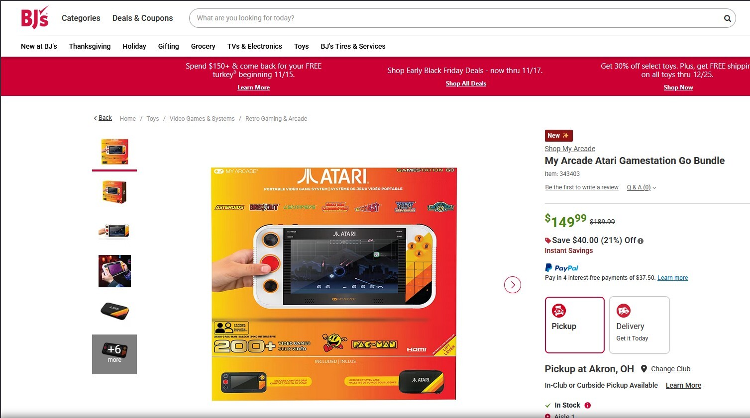 Atari Gamestation Go Bundle on Sale for $149.99 at BJ's Wholesale ...