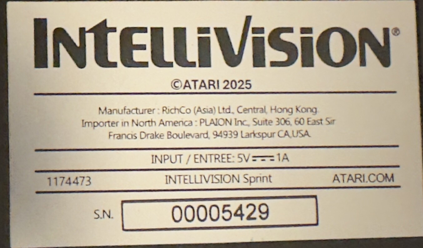 The Official Intellivision Sprint Serial Number Database - Page 2 ...
