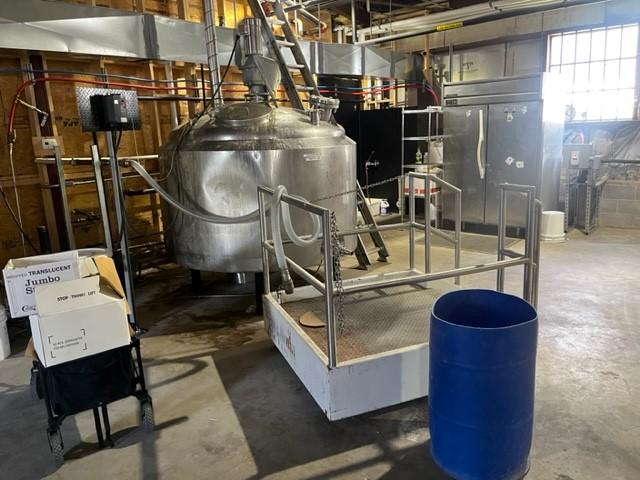 500 gallon mash cooker, crash chiller, platform, GPI flowmeter - For ...