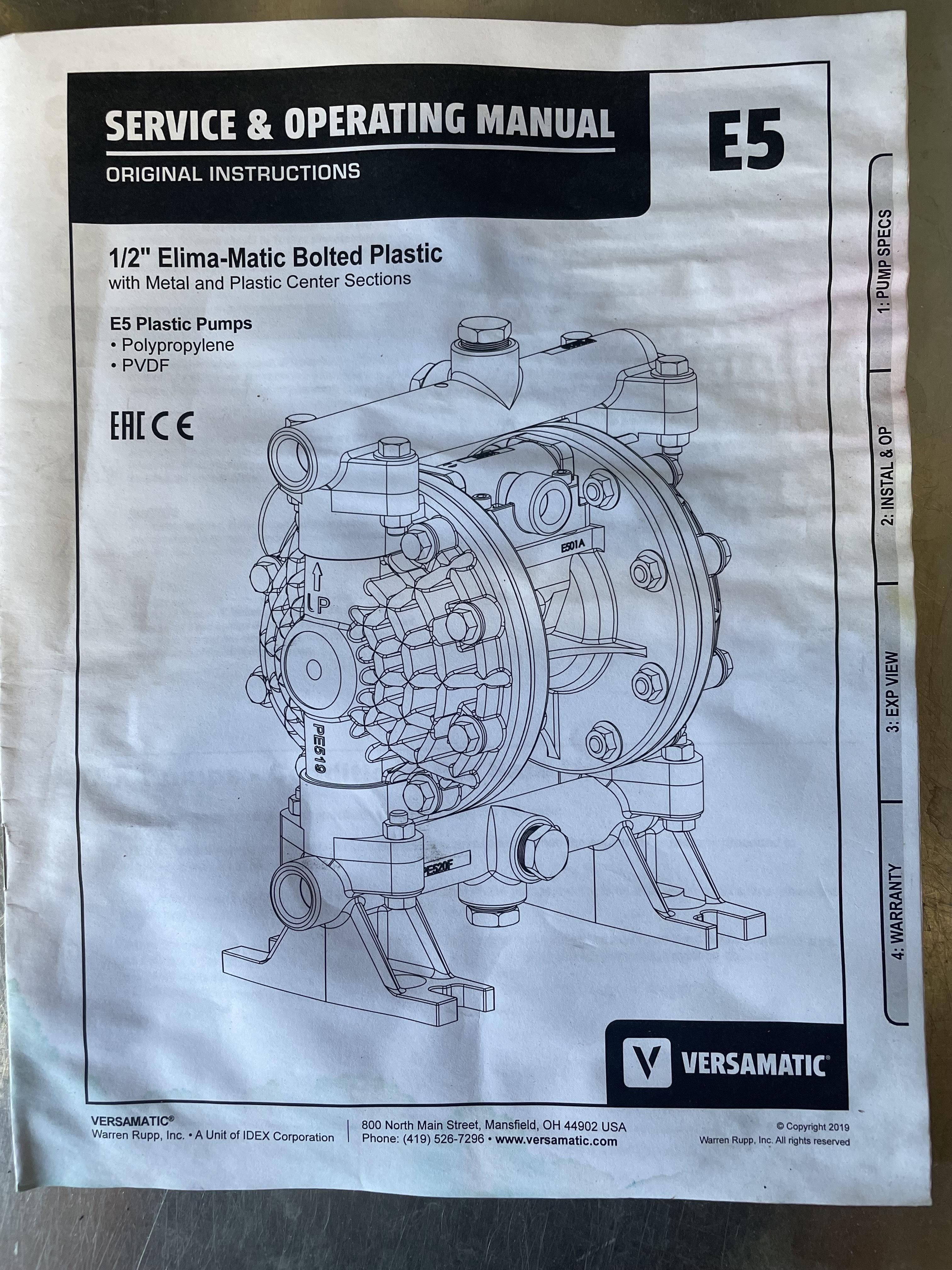Diaphragm Pumps; 12 GPM Versamatic Poly Pump, 35 GPM Versamatic Simple ...