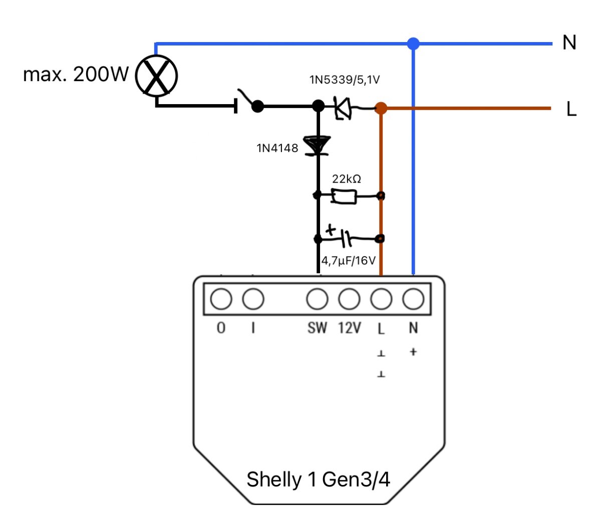 Help wiring Shelly 1 Mini Gen 3 + Shelly i4 Gen 3 for 3-way switch ...