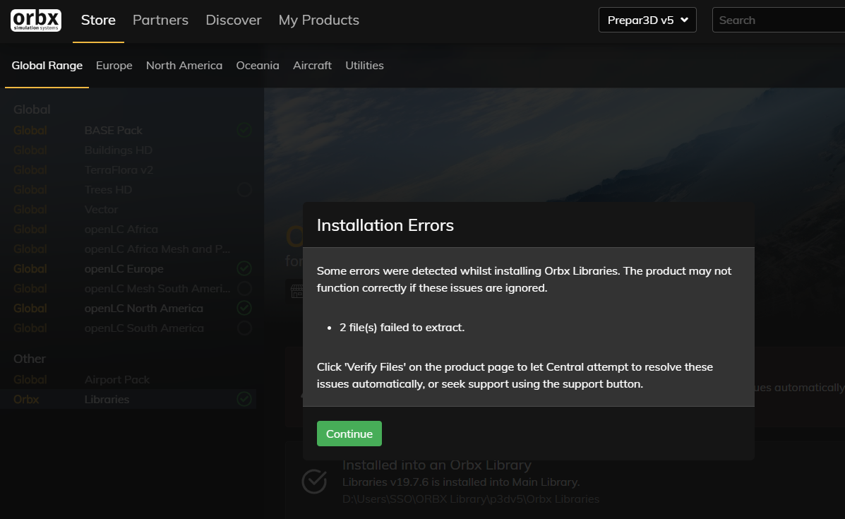 Error when installing Orbx Libs - PREPAR3D® V5.x Support Forum - Orbx ...