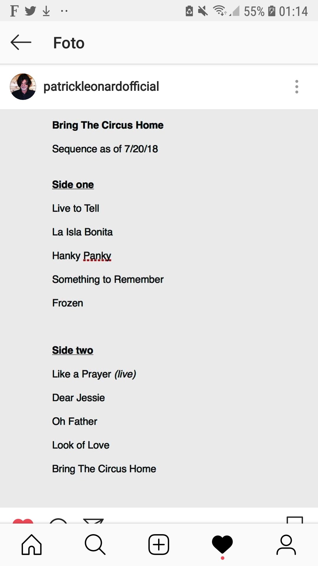 Patrick Leonard releasing new M songs/co works read on instagram - News ...