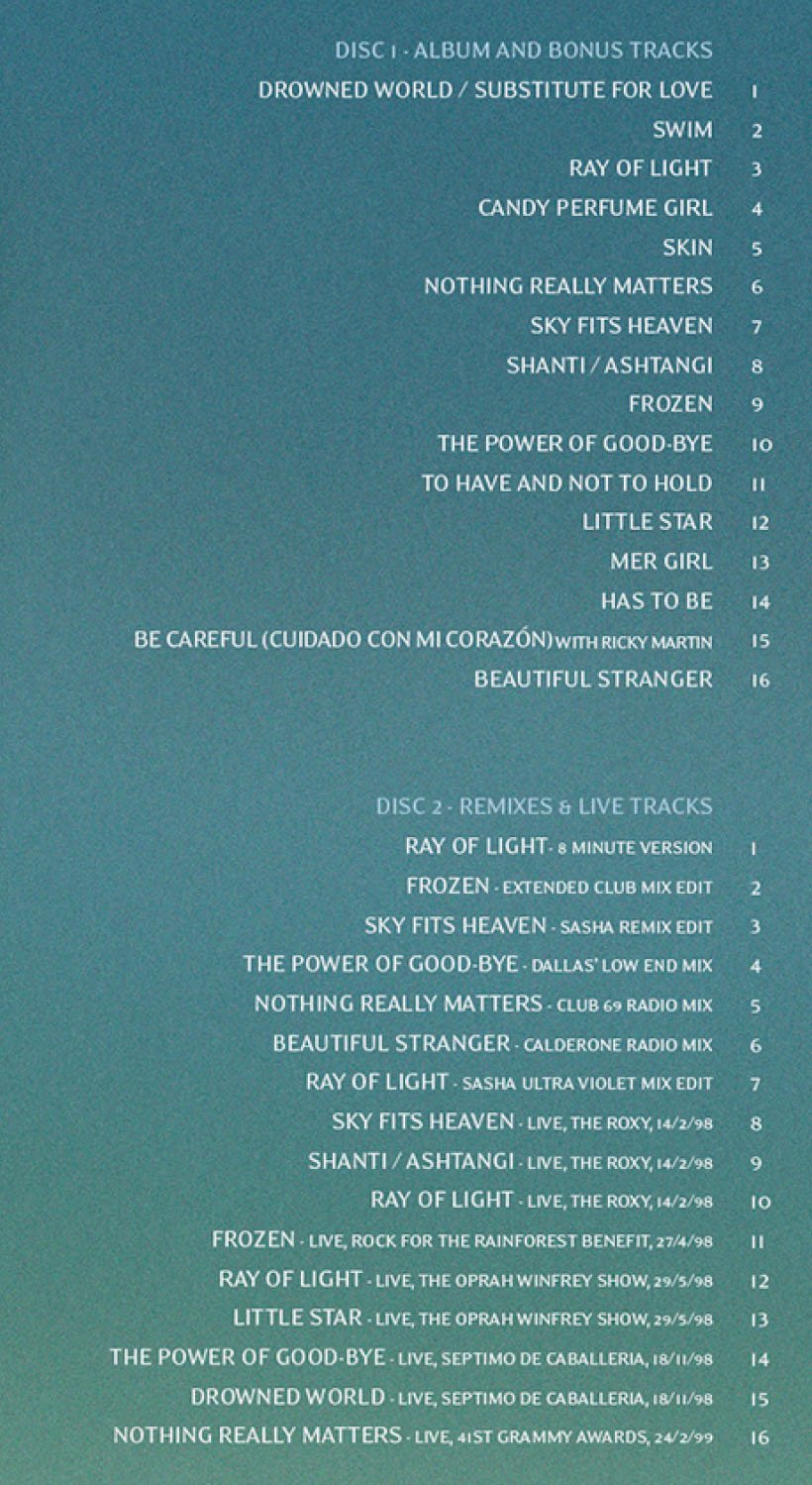 Ray of Light (Expanded Box Set Design) - News Discussion - Madonna Infinity