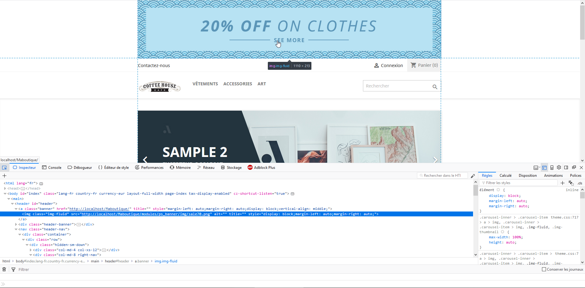 Banner top header - Utilisation de PrestaShop : configuration et ...