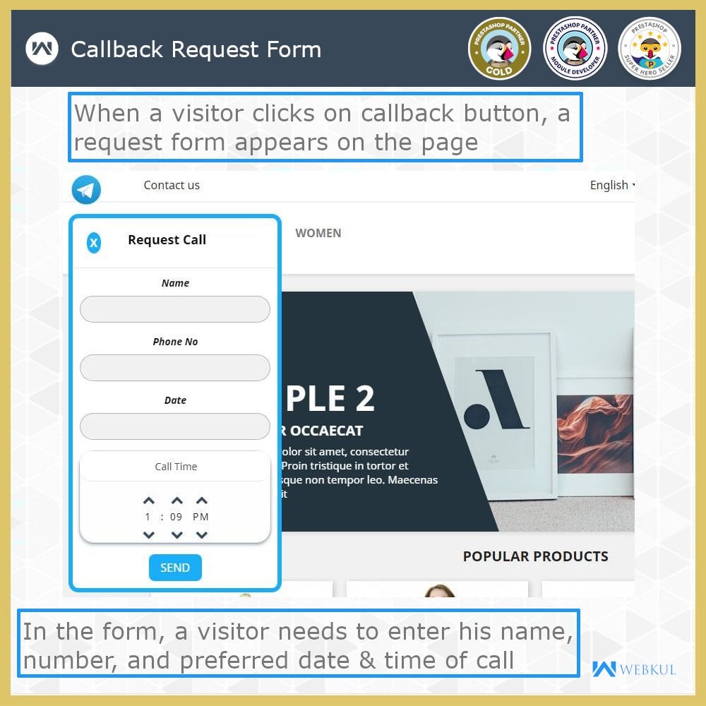[Module]CallBack Request | Add Request CallBack Form To Store (PS 1.7/1 ...