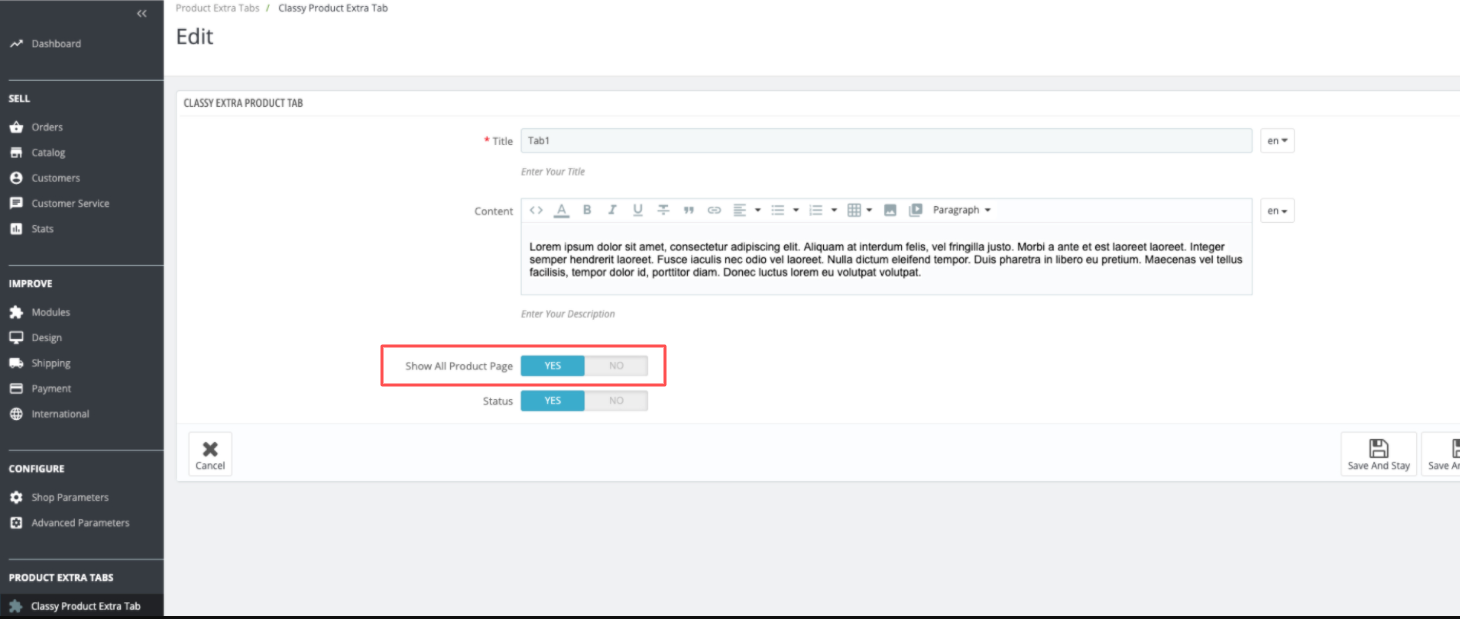 Prestashop Customize Product Page- Classy Product Extra Tab PRO - Paid ...
